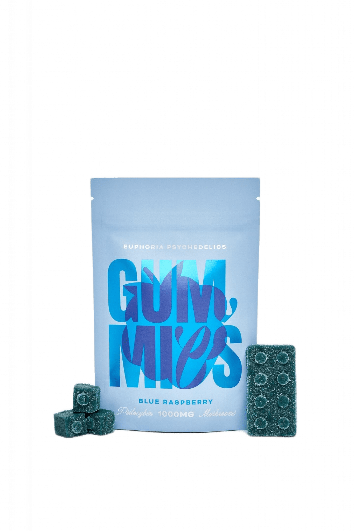 Euphoria Psychedelics Lego Brick Blue Raspberry Gummies 1000mg